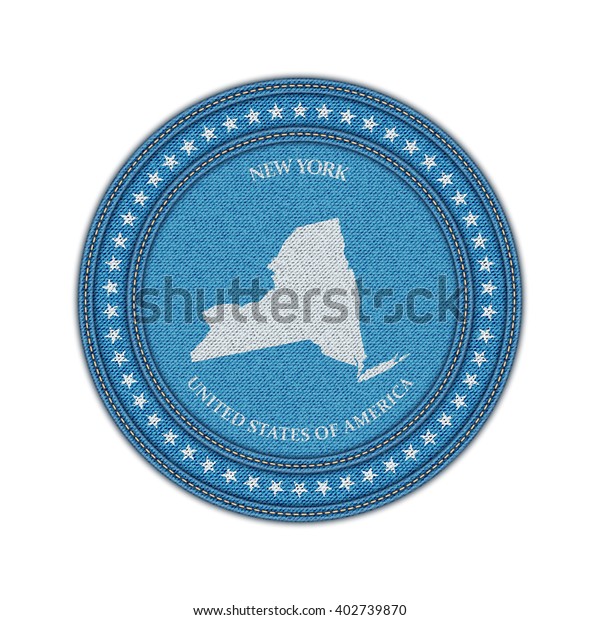 Label Map New York Denim Style Stock Vector (Royalty Free) 402739870 ...
