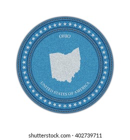 Label Map Ohio Denim Style Vector Stock Vector (Royalty Free) 402739711 ...