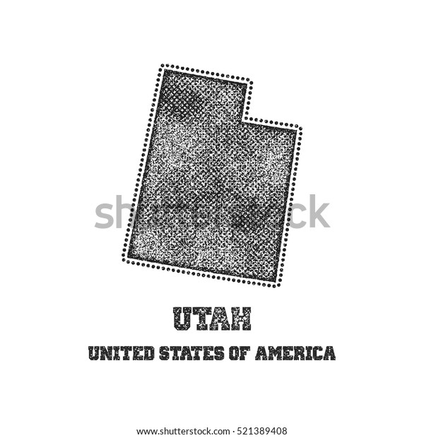 Label Map Utah Vector Illustration Stock Vector (Royalty Free ...