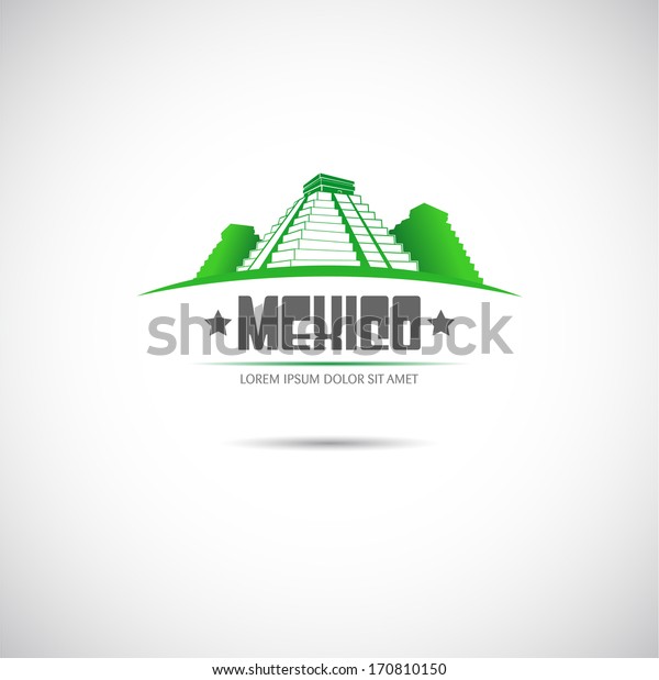 Label Mayan Pyramid Mexico Vector Stock Vector (Royalty Free) 170810150 ...