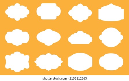 Label Set Flat Style Contour Frame Stock Vector (Royalty Free ...