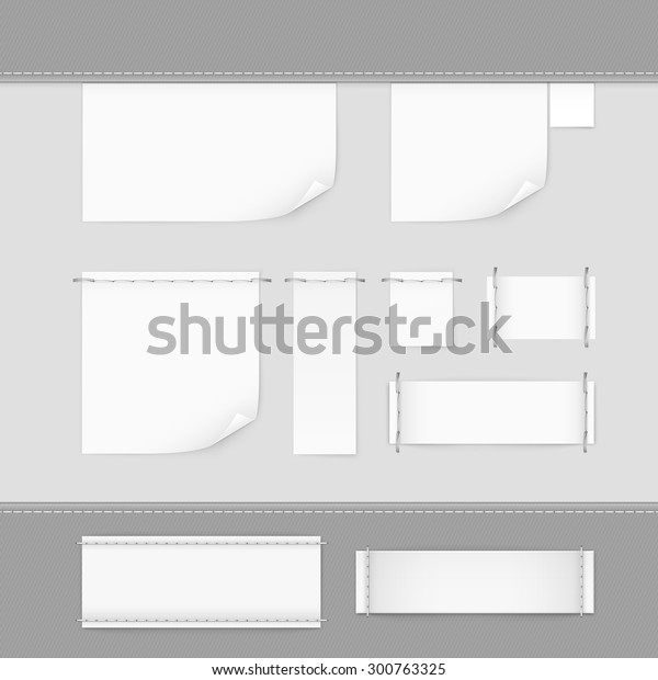 Label Tag Stitch Set White Vector Stock Vector (Royalty Free) 300763325 ...
