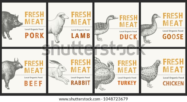 Labels Farm Animals Set Templates Price Stock Vector (Royalty Free ...