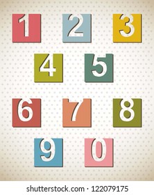 Labels Numbers Over Beige Background Vector Stock Vector (Royalty Free ...