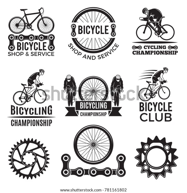 Etiquetas para el club de ciclismo. Ilustraciones de bicicletas ...