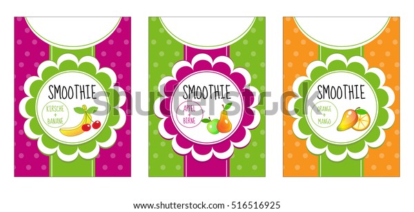 Labels Set Smoothies Fruit Set Labels Stock Vector (Royalty Free) 516516925
