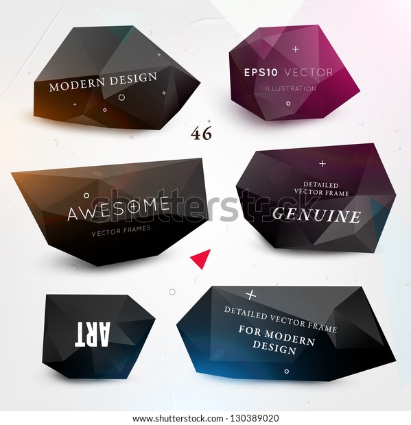 Labels Vector Set Modern Style Abstract Stock Vector (Royalty Free ...