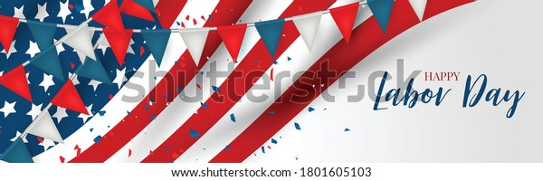 Labor Day Banner Header Usa National Stock Vector (Royalty Free) 1801605103