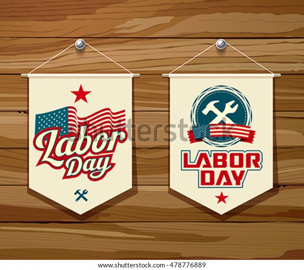 Labor Day Flag Concept Design Background: vector de stock (libre de ...