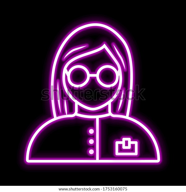 Laboratory Assistant Icon Glowing Sign Logo Stock Vector (Royalty Free ...