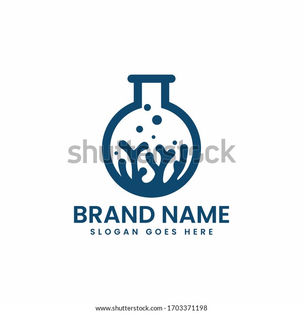 Laboratory Coral Reef Logo Vector Template Stock Vector (Royalty Free ...