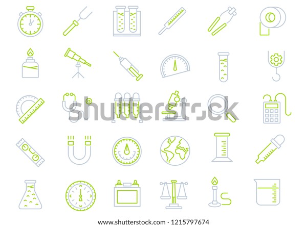 Laboratory Equipment Icons Set Stock Vector (Royalty Free) 1215797674 ...