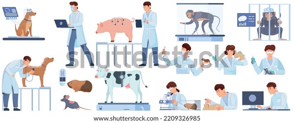 Laboratory Experiments On Animal Flat Set Stock Vector (Royalty Free) 2209326985 | Shutterstock