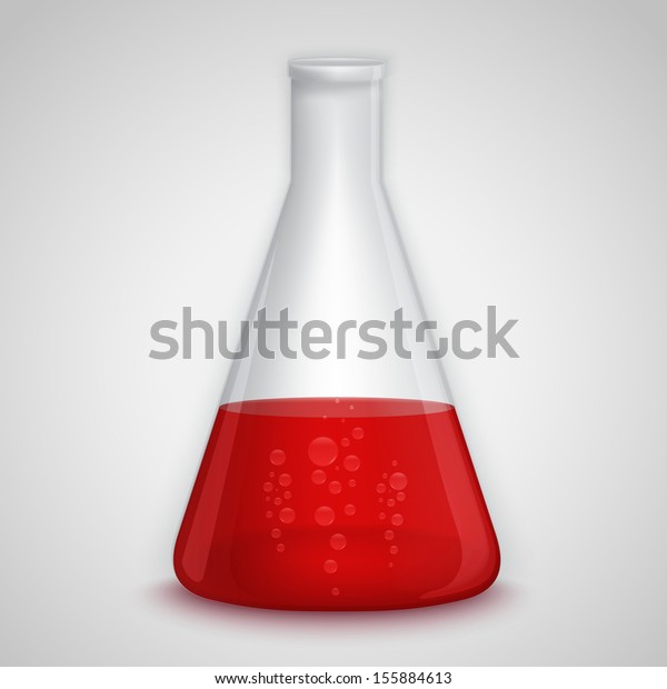 Laboratory Flask Red Liquid Illustration Contains Stock Vector (Royalty ...