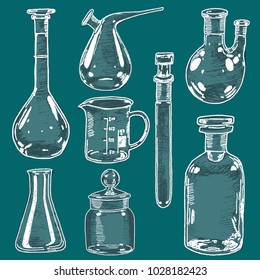 Laboratory Glass Drawings Stock Vector (Royalty Free) 1028182423 ...