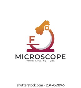 Laboratory Logo Initial Letter F Microscope Stock Vector (Royalty Free ...