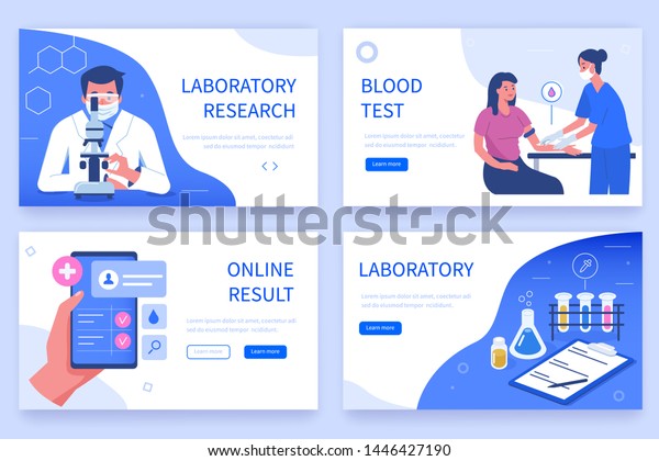 Laboratory Research Concept Templates Horizontal Web Stock Vector ...