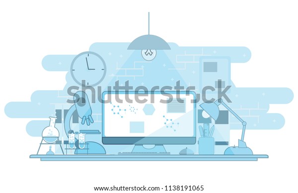 Laboratory Room Illustrator Background Stock Vector (Royalty Free ...