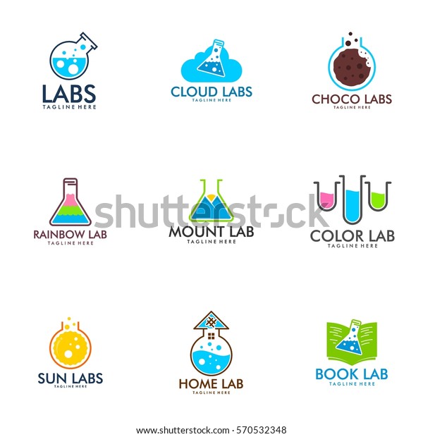 Laboratory Science Logo Design Stock Vector (Royalty Free) 570532348 ...