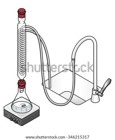 Laboratory Setup Reflux Reactions Dimroth Condenser เวกเตอร์สต็อก (ปลอด ...