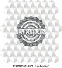 Laborious Grey Emblem Cube White Background Stock Vector (Royalty Free ...