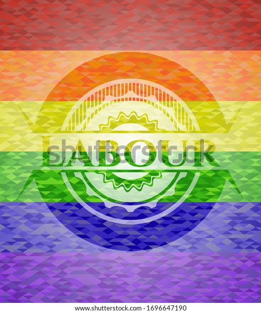 Labour Emblem On Mosaic Background Colors Stock Vector (Royalty Free ...