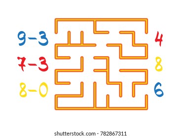 Labyrinth Color Numbers Children On White 스톡 벡터(로열티 프리) 782867311 ...