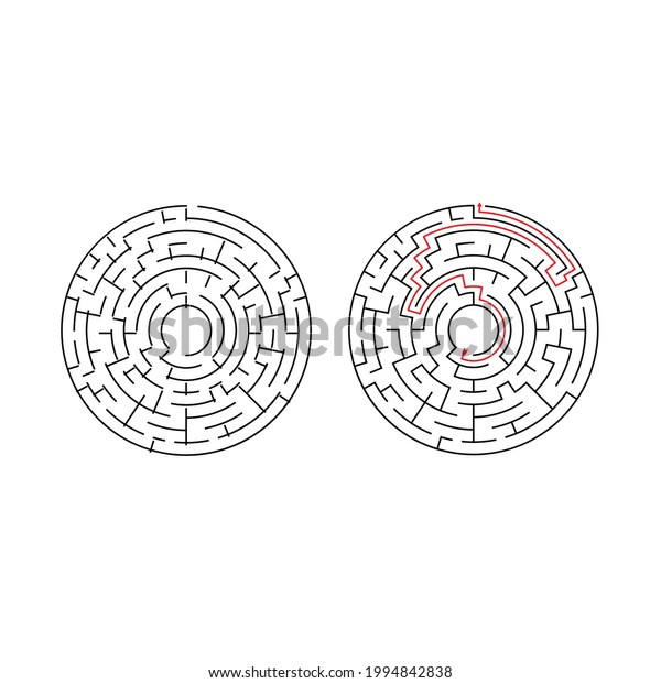 Labyrinth Game Circle Maze Puzzle Find Stock Vector (Royalty Free ...