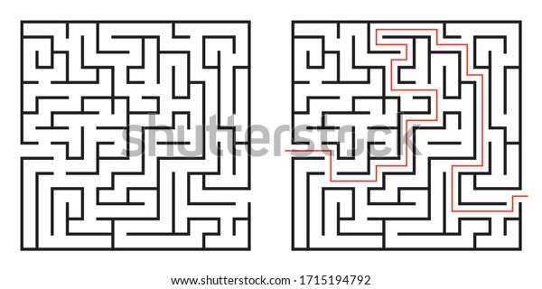Labyrinth Game Maze Puzzle Design Find Stock Vector (Royalty Free ...