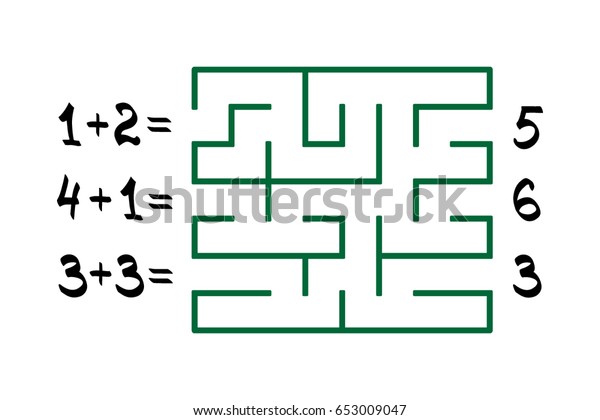 Labyrinth Numbers Children On White Background Stock Vector (Royalty ...
