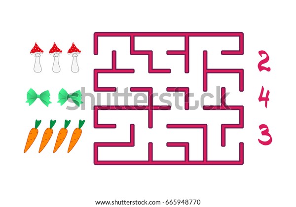 Labyrinth Numbers Children On White Background Stock Vector (Royalty ...