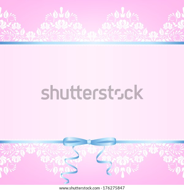 Lace Border Blue Ribbon Bow On Stock Vector (Royalty Free) 176275847 ...
