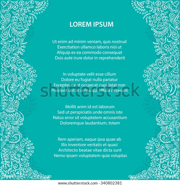 Lace Doodle Frame Vector Ornament Background Stock Vector (Royalty Free ...