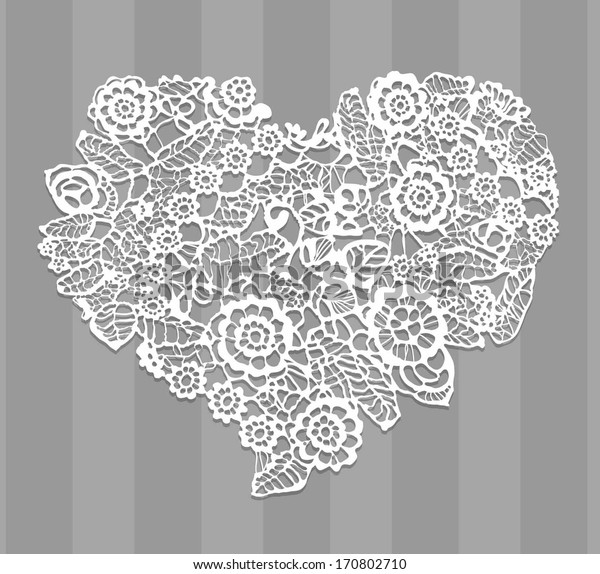 Lace Heart Stock Vector (Royalty Free) 170802710 | Shutterstock