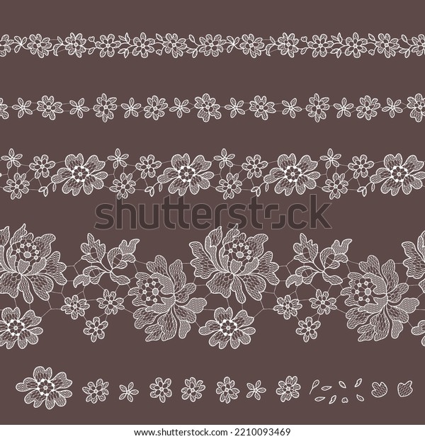 Lace Lineart Vector Seamless Pattern Stock Vector (Royalty Free ...