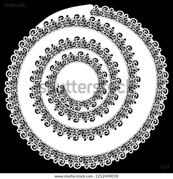 Lace Round Paper Doily Drawing Spiral Stock Vector (Royalty Free ...