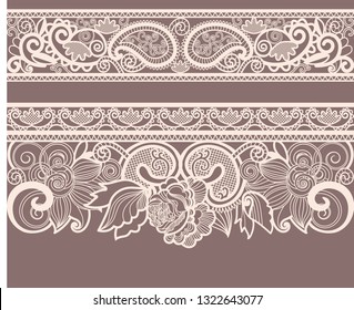 Lace Seamless Pattern Ribbon Stock Vector (Royalty Free) 1322643077