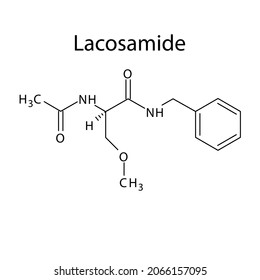 Lacosamide Molecular Structure Flat Skeletal Chemical Stock Vector ...