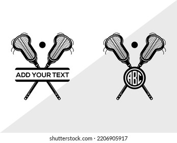 Lacrosse Stick Monogram Svg Printable Vector Stock Vector (Royalty Free ...