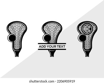 Lacrosse Stick Monogram Svg Printable Vector Stock Vector (Royalty Free ...