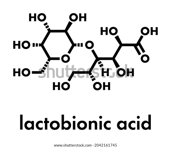 Lactobionic Acid Lactobionate Molecule Commonly Used Stock Vector ...