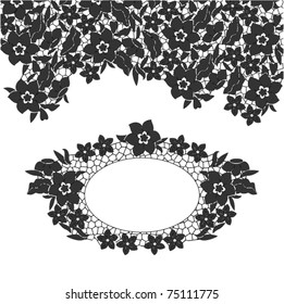 Lacy Black Banner Stock Vector (Royalty Free) 75111775
