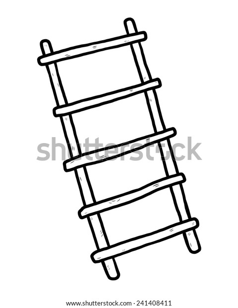 Ladder Cartoon Vector Illustration Black White Stock Vector (Royalty ...