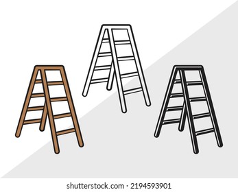 Ladder Clipart Svg Printable Vector Illustration Stock Vector (Royalty ...