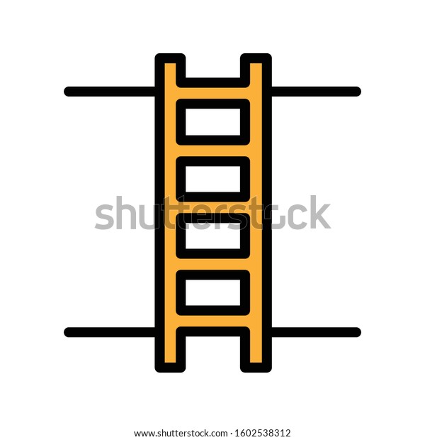 Ladder Colour Outline Icon Vector Illustration Stock Vector (Royalty ...