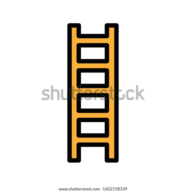Ladder Colour Outline Icon Vector Illustration Stock Vector (Royalty ...