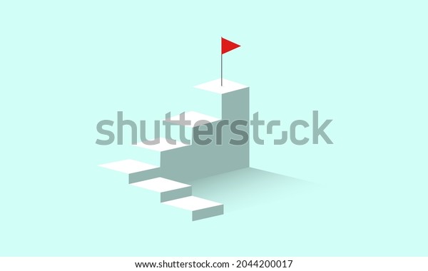 Ladder Flag Top Success Vector Concept Stock Vector (Royalty Free ...