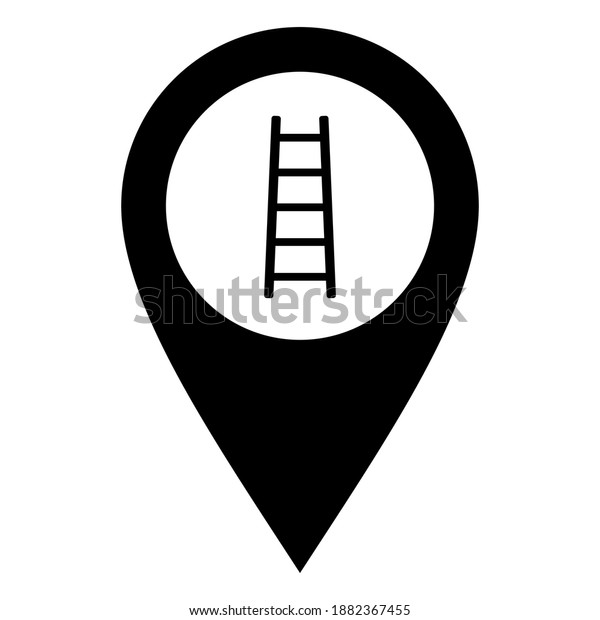 Ladder Location Pin On White Stock Vector (Royalty Free) 1882367455 ...