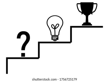 Ladder Question Mark Light Bulb Prize Stock Vector (Royalty Free ...