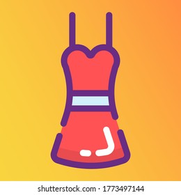 Ladies Frock Vector Editable Flat Style Stock Vector (Royalty Free ...